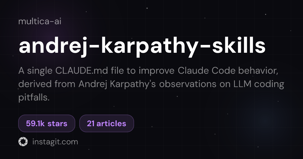 andrej-karpathy-skills | multica-ai | Knowledge Base | Instagit